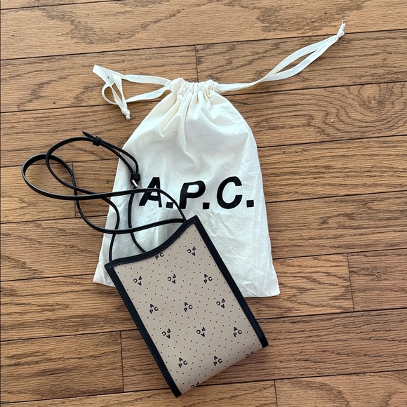 A.P.C. | Bags | Apc Tan And Black Patterned Crossbody Bag | Poshmark
